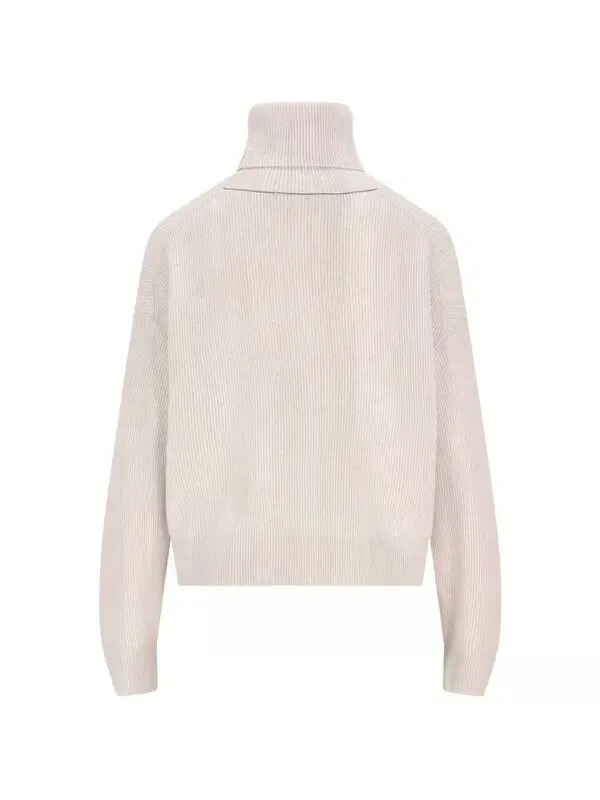 Brunello Cucinelli Turtleneck Ribbed Sweater - Neutrals