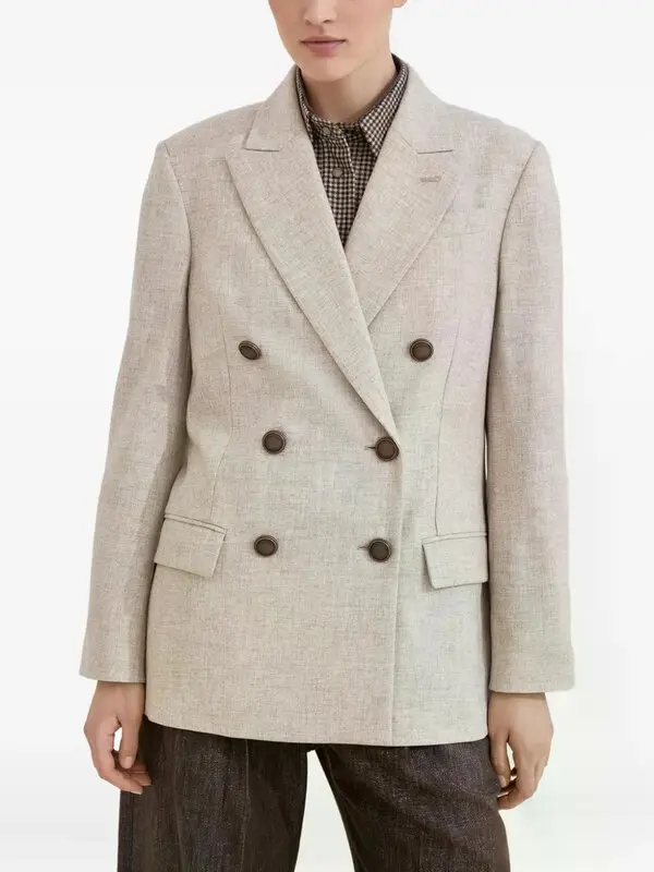 Brunello Cucinelli Twill Flannel Blazer - Neutrals