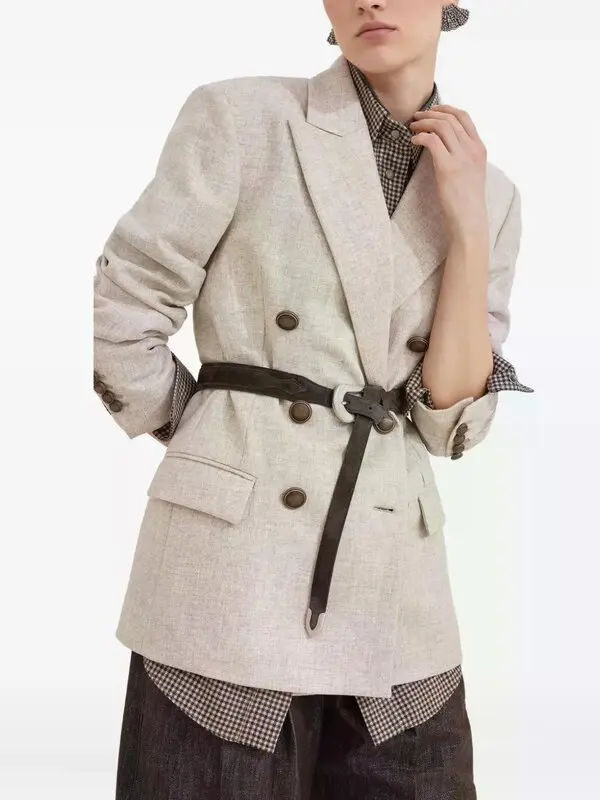 Brunello Cucinelli Twill Flannel Blazer - Neutrals