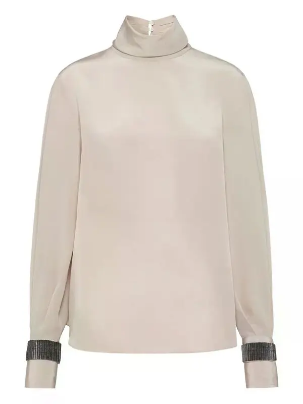 Brunello Cucinelli Crêpe De Chine Blouse - Neutrals