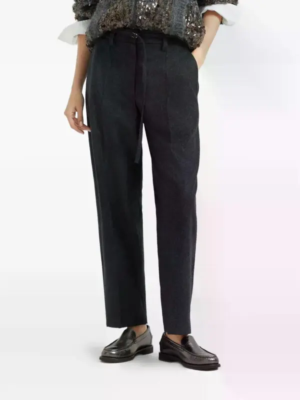 Brunello Cucinelli Wool Belted Trousers