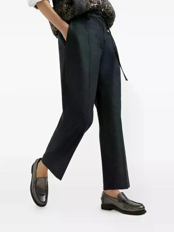Brunello Cucinelli Wool Belted Trousers