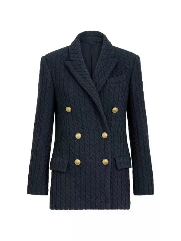 Brunello Cucinelli Double-breasted Textured Blazer - Blue