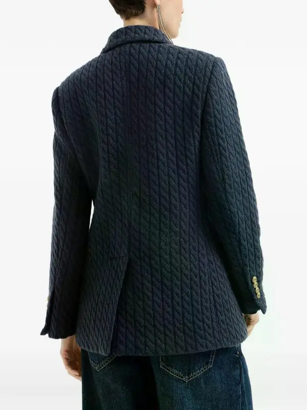 Brunello Cucinelli Double-breasted Textured Blazer - Blue