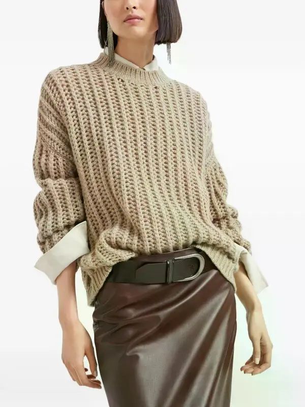 Brunello Cucinelli Chunky-knit Cashmere Sweater - Brown