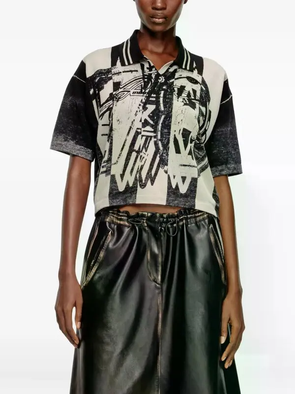 DIESEL® M-oliba Abstract-print Polo Shirt