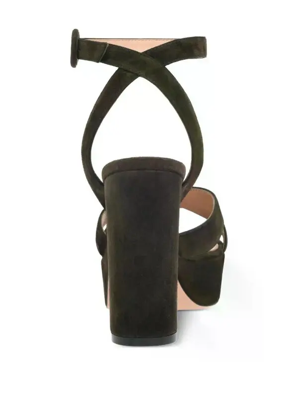 GIANVITO ROSSI Crossover Platform Sandals - Green