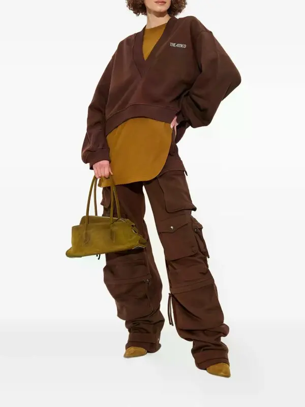 Attico V-neck Sweatshirt - Brown