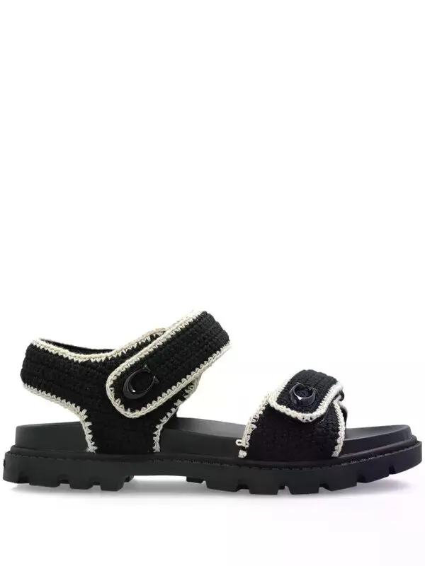 COACH® Brynn Crochet Double-strap Sandals - Black