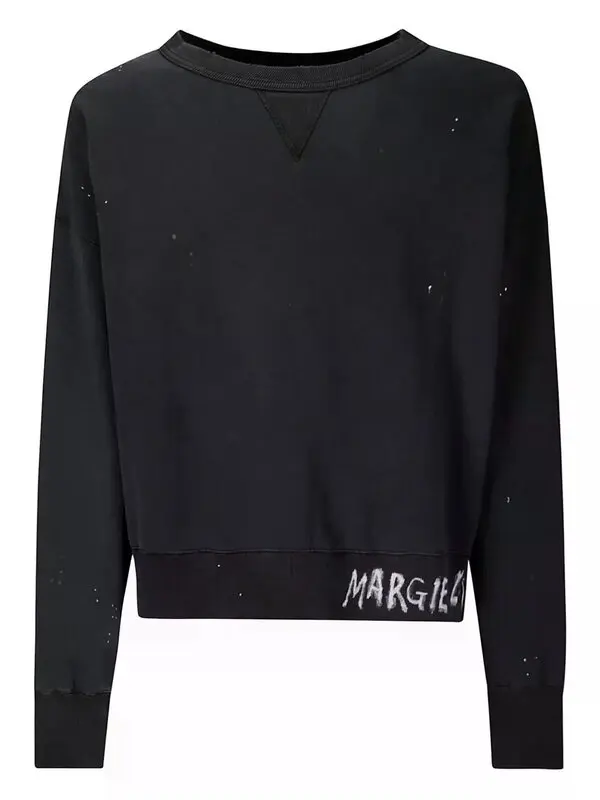 MAISON MARGIELA Cotton Logo-print Sweatshirt - Black