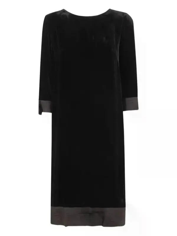 BIANCO LEVRIN Velvet Three-quarter Sleeve Dress