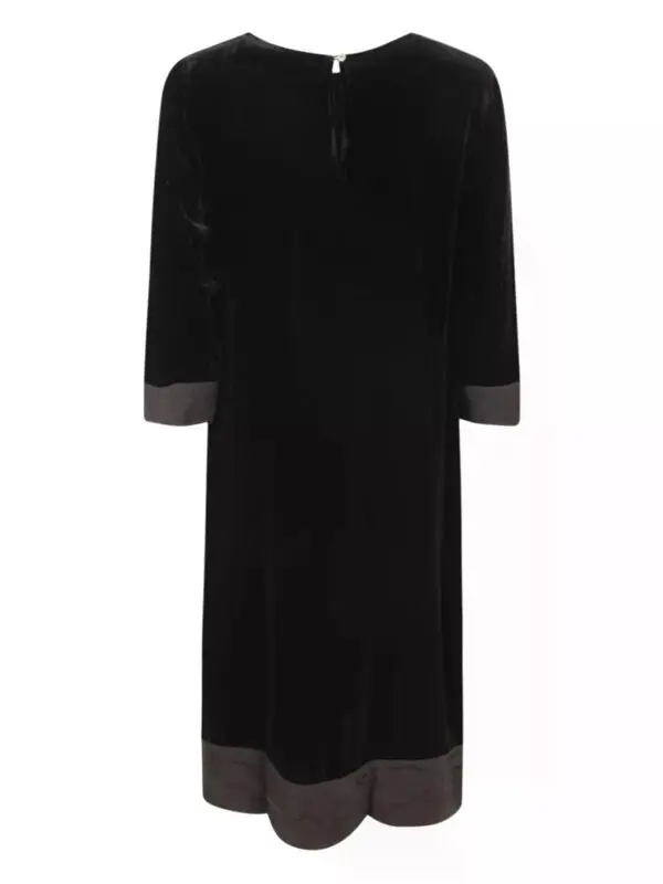 BIANCO LEVRIN Velvet Three-quarter Sleeve Dress