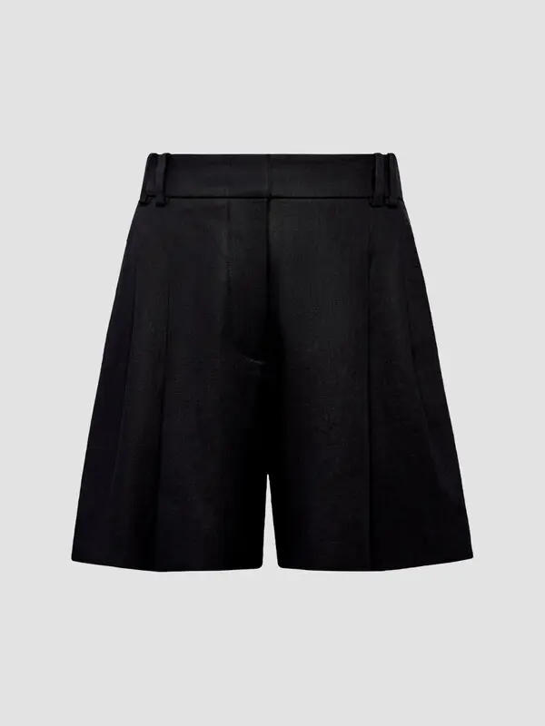 Another Tomorrow Pleated Shorts - Black