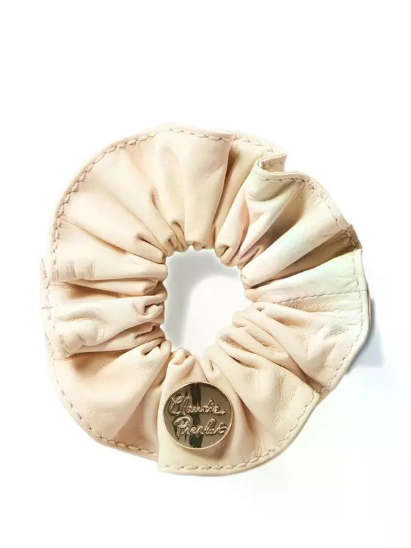 Claudie Pierlot Leather Scrunchie - Neutrals