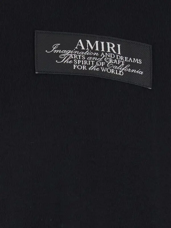 Amiri Crewneck Pure Cotton T-shirt With Contrasting Logo - Black