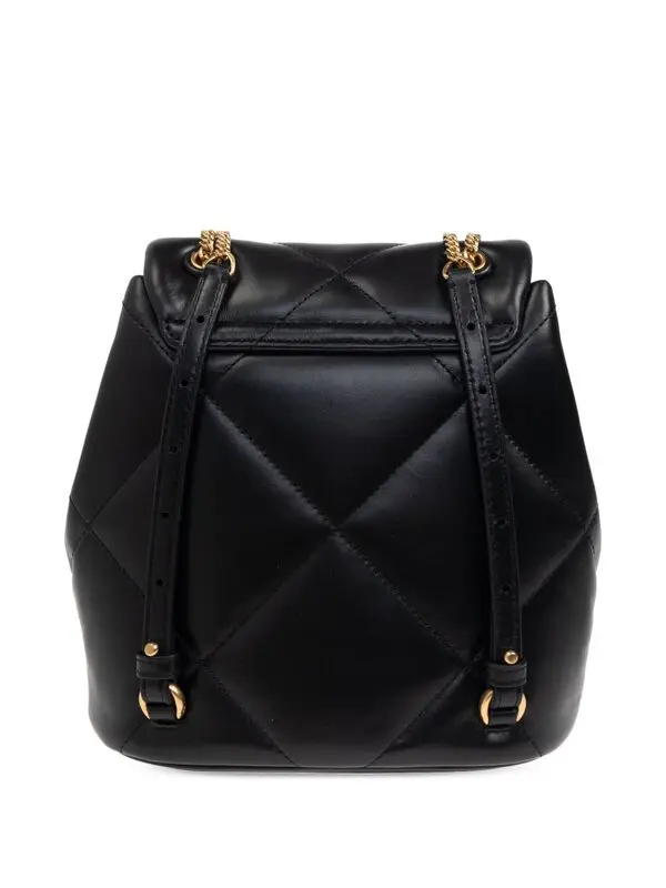 Tory Burch Kira Diamond Mini Leather Backpack - Black