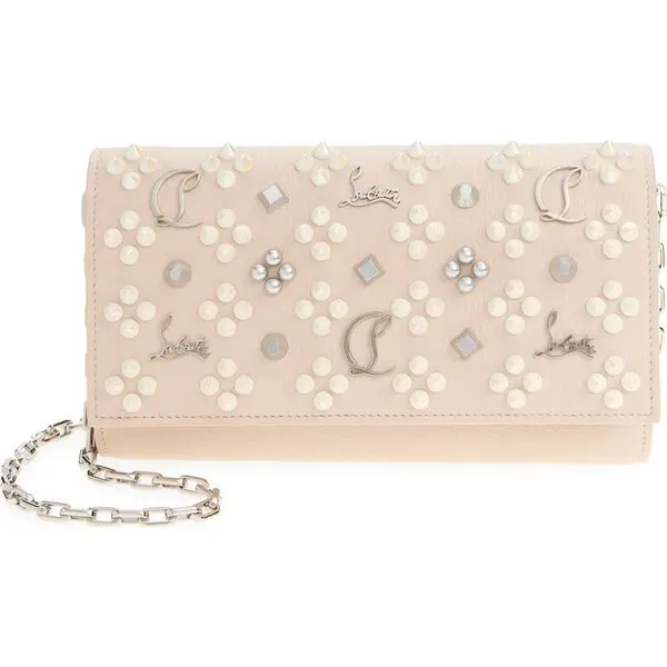CHRISTIAN LOUBOUTIN Paloma Leather Clutch - Leche/ Multi