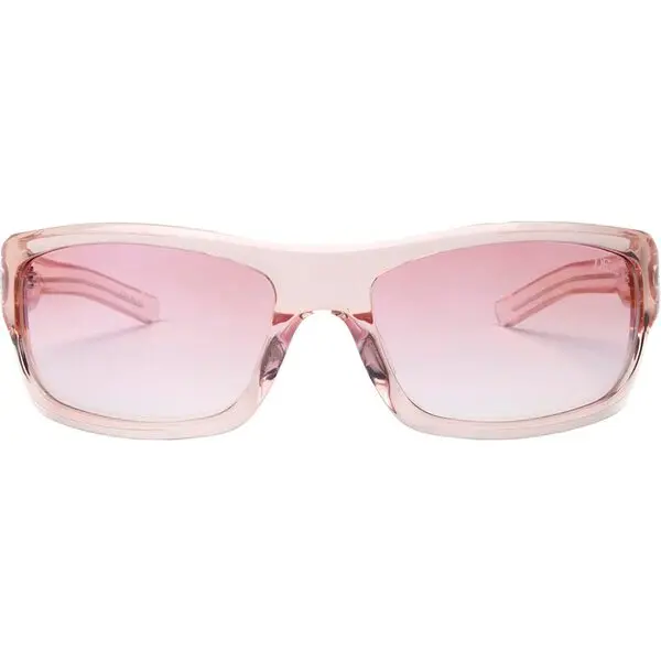 Dezi Tints Out 61mm Gradient Wrap Sunglasses - Crystal Pink / Blush Flash