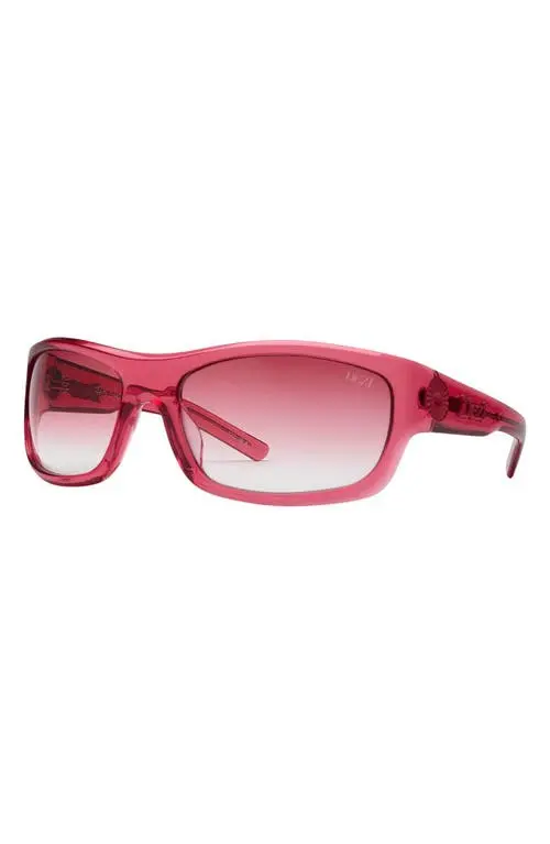 Dezi Tints Out 61mm Gradient Wrap Sunglasses - Raspberry / Berry Faded