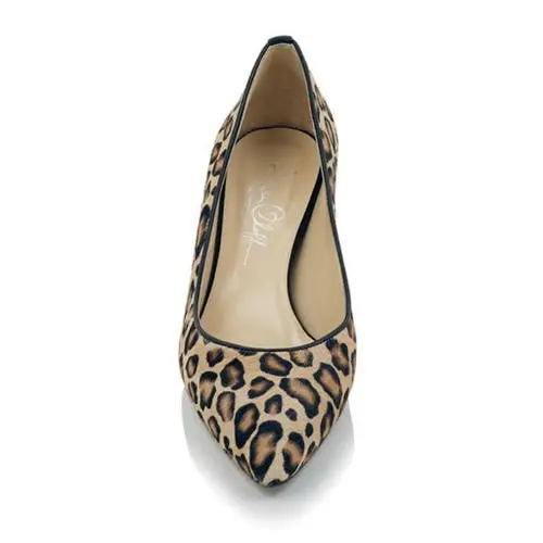 JOAN OLOFF SHOES Callie Pump With Kitten Heel - Leopard