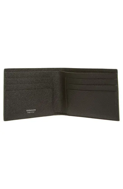 FERRAGAMO Micro Gancio Leather Bifold Wallet