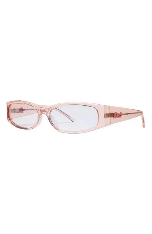 Dezi Desk Sidez Rectangular Blue Light Blocking Glasses - Crystal Pink / Bluelight