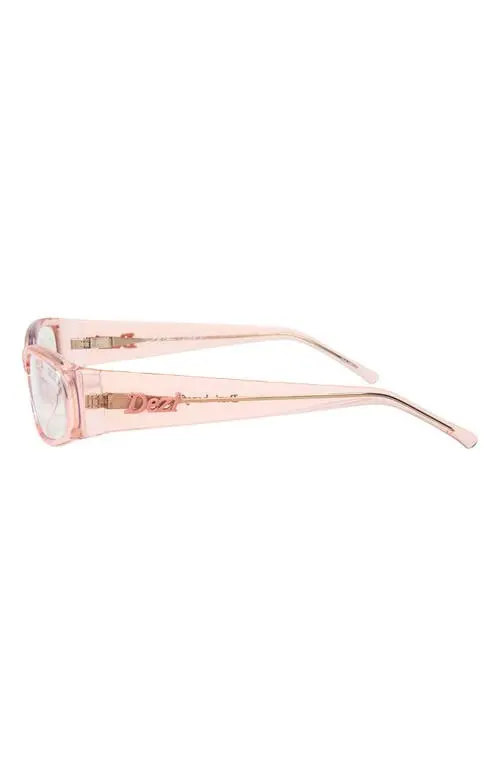 Dezi Desk Sidez Rectangular Blue Light Blocking Glasses - Crystal Pink / Bluelight