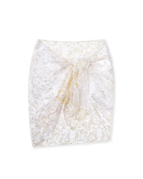 STYLEST Aqualace Quick-drying Sarong - Gold Floral Lace