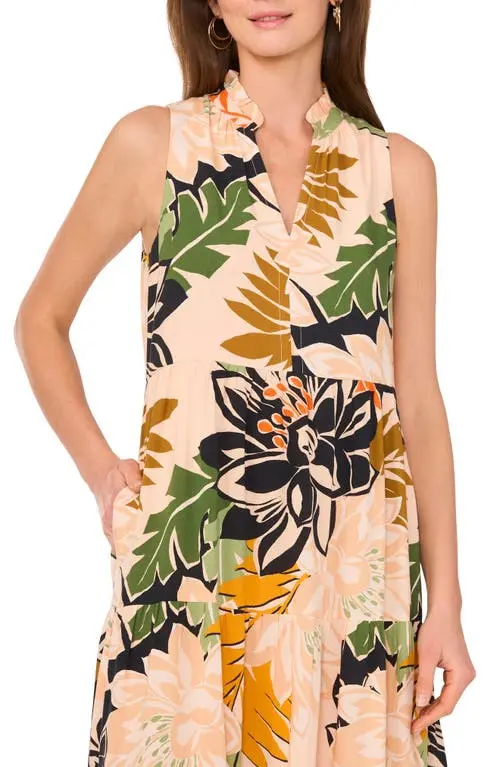Vince Camuto Floral Sleeveless Tiered Maxi Dress - Multi