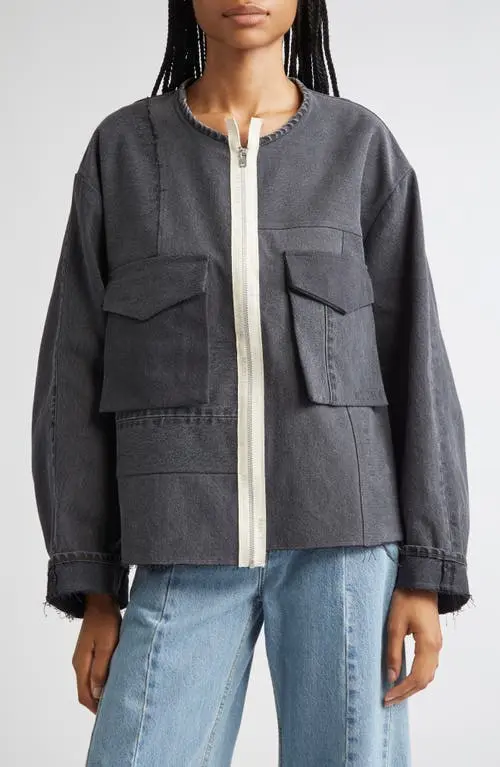 KURO Remake Denim Military Jacket - Black