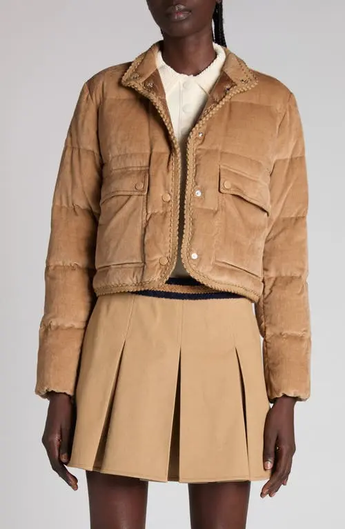 Moncler Essarts Corduroy Down Puffer Jacket - Camel