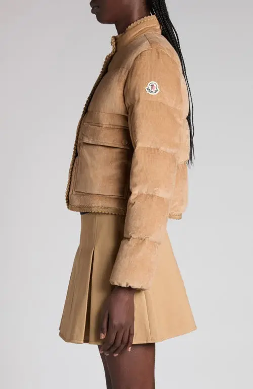 Moncler Essarts Corduroy Down Puffer Jacket - Camel