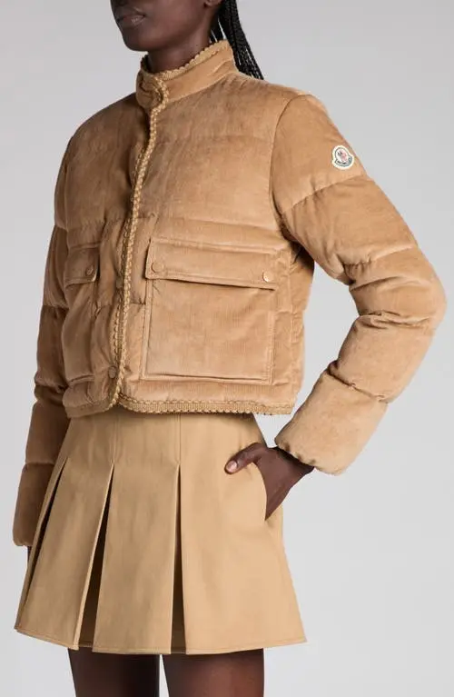 Moncler Essarts Corduroy Down Puffer Jacket - Camel