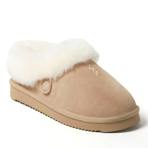 DEARFOAMS Fireside Adelaide Shearling Clog Slipper - Sand