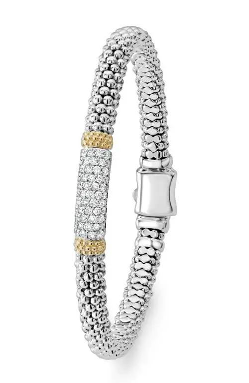 Lagos Diamond Lux Caviar Bracelet - Silver/diamond