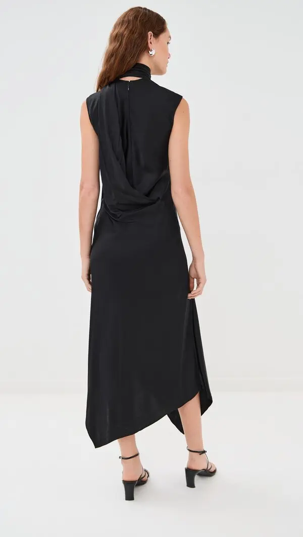 Acne Studios Viscose Soft Satin Tunic Dress