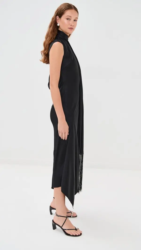 Acne Studios Viscose Soft Satin Tunic Dress
