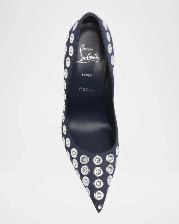 CHRISTIAN LOUBOUTIN 100mm Miss Z Silk Pumps - Zaffiro