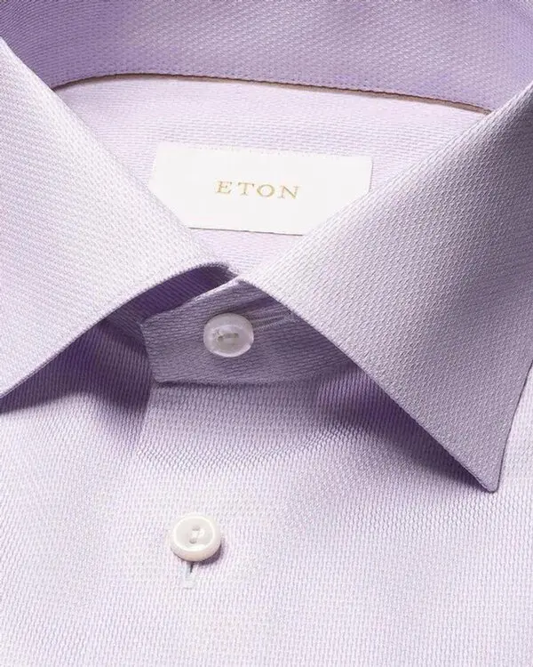 Eton Apos;s Elevated Textured Supima 120 Slim-fit Dress Shirt - Lt Prple