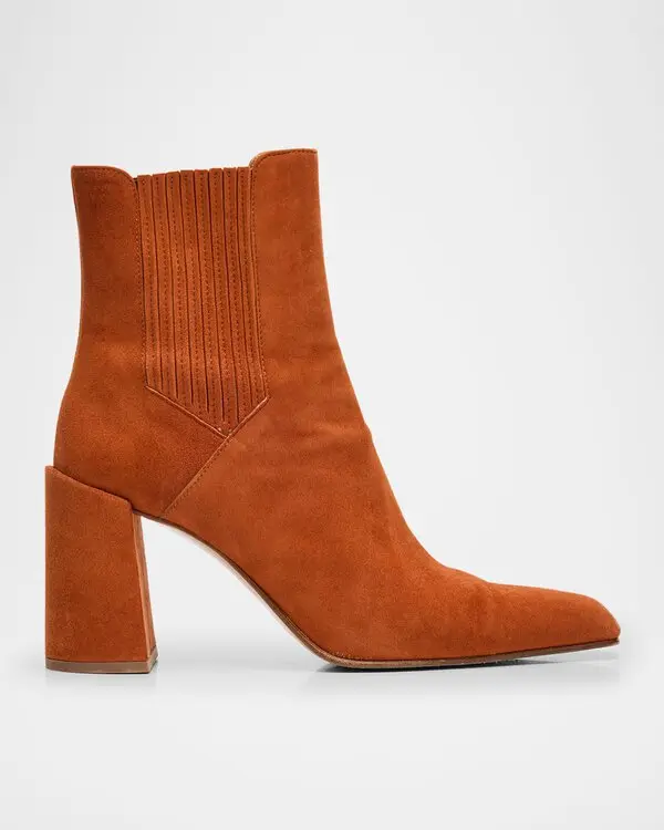 Gabriela Hearst Luke Suede Booties - Rust Brown