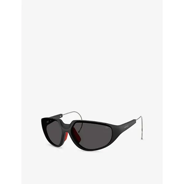 Moncler Laszer Oval-frame Sunglasses - Black