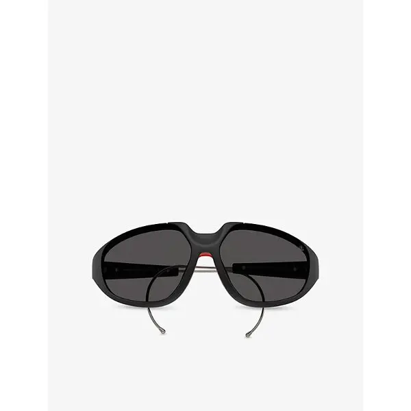 Moncler Laszer Oval-frame Sunglasses - Black