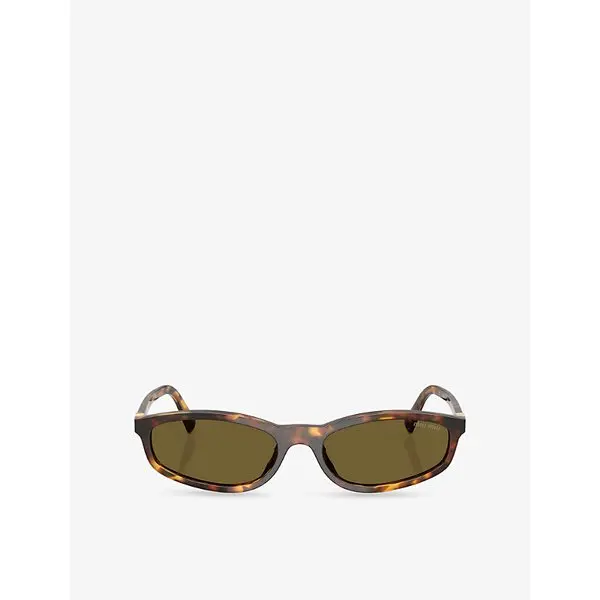 Miu Miu Mu A06s Oval-frame Acetate Sunglasses - Brown