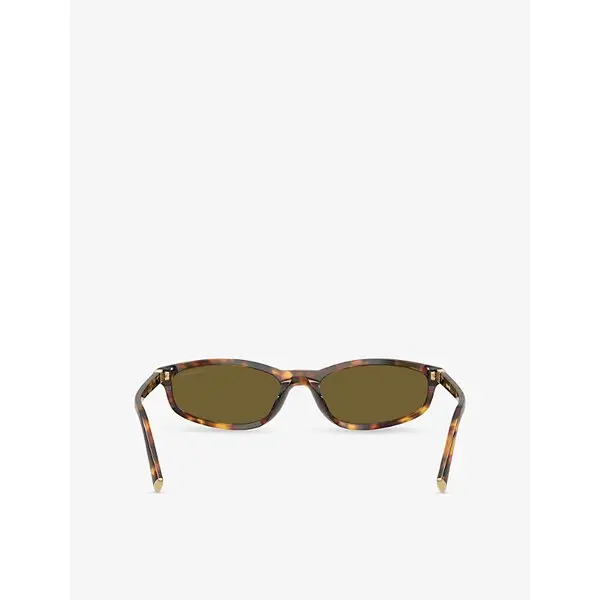 Miu Miu Mu A06s Oval-frame Acetate Sunglasses - Brown