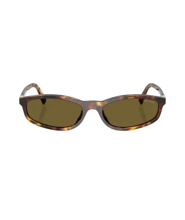 Miu Miu Mu A06s Oval-frame Acetate Sunglasses - Brown