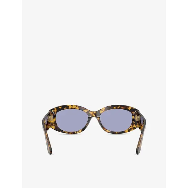 Dolce & Gabbana Oval-frame Acetate Sunglasses - Brown