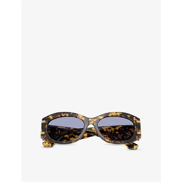 Dolce & Gabbana Oval-frame Acetate Sunglasses - Brown