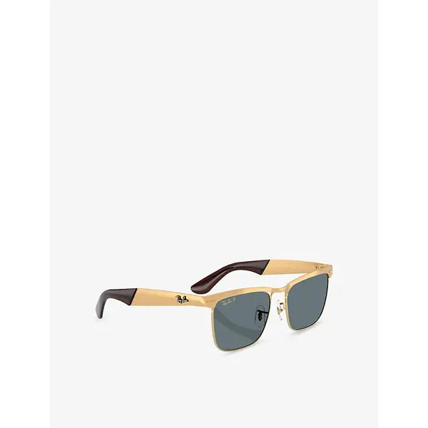 Ray-ban Wayfarer Deluxe Square-frame Metal Sunglasses - Gold