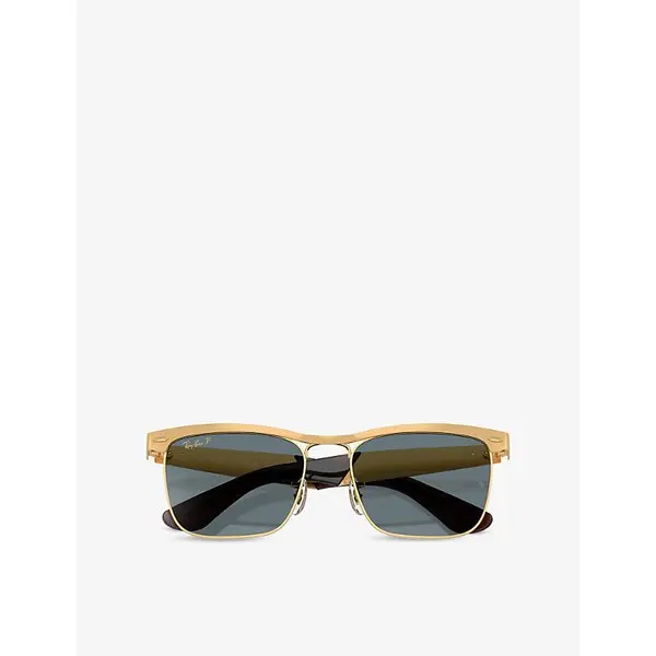 Ray-ban Wayfarer Deluxe Square-frame Metal Sunglasses - Gold