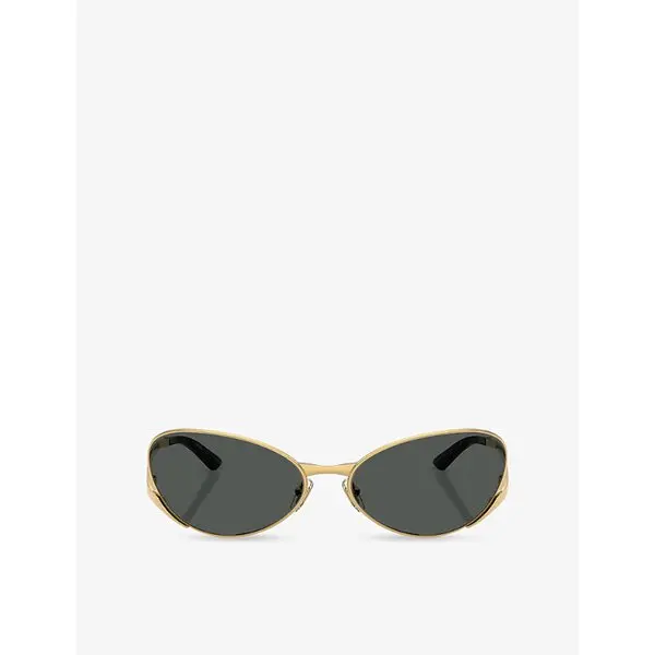 Versace Ve2285 Oval-frame Sunglasses - Gold